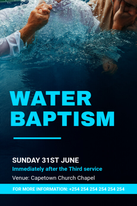 Plantilla de Black Church Water Baptism Service Poster | PosterMyWall