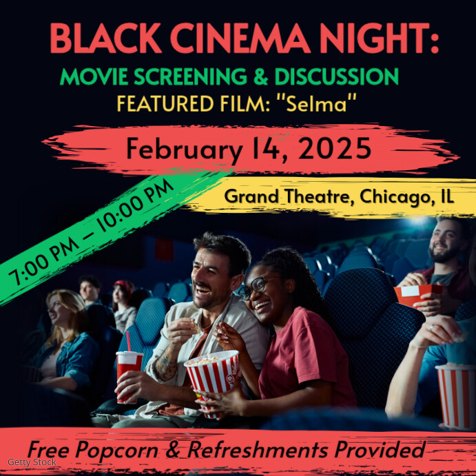 BLACK CINEMA NIGHT: MOVIE SCREENING & DISCUSSION Template | PosterMyWall