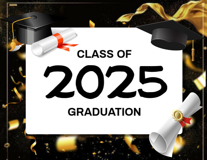 Copy of Black Class Of 2025 Graduation Template Flyer (us Letter ...