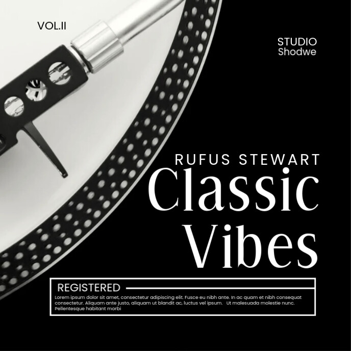 Black Classic Vibes Album Cover Template | PosterMyWall