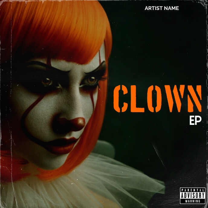 Black Clown Album Cover Template | PosterMyWall