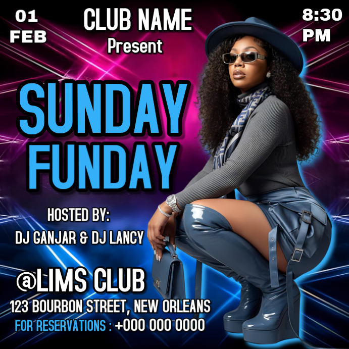 Black Club Event Instagram Post Template | PosterMyWall