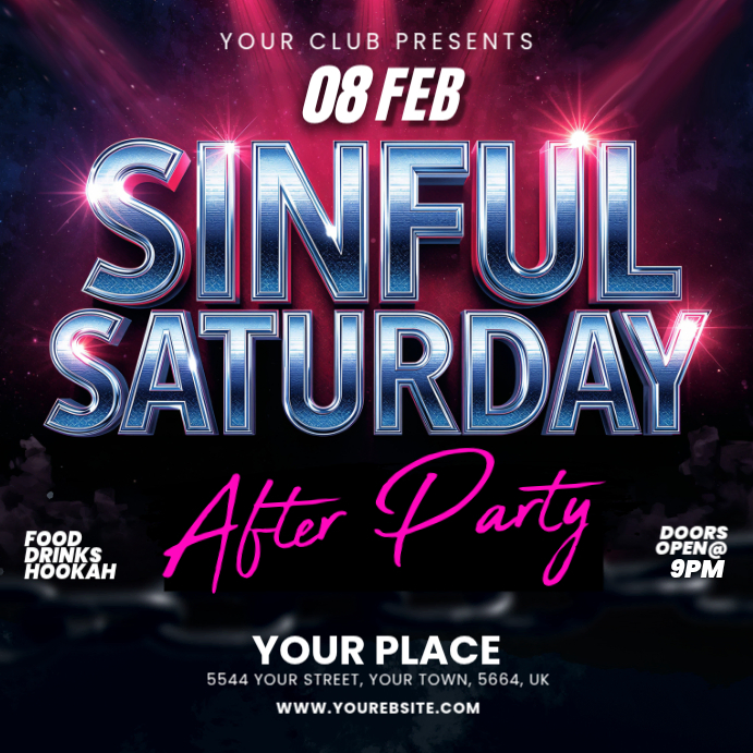 Black Club Event Instagram Post Template | PosterMyWall
