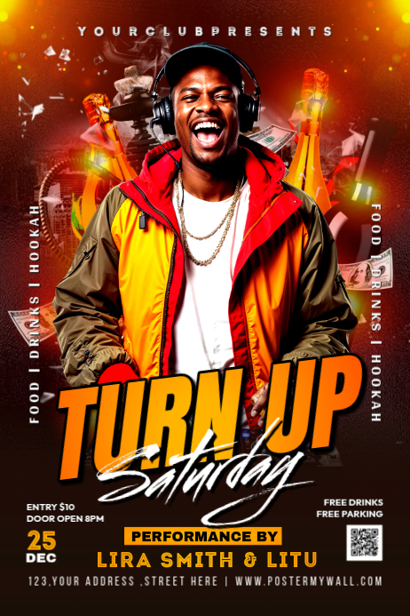 Black Club Event Poster Template | PosterMyWall