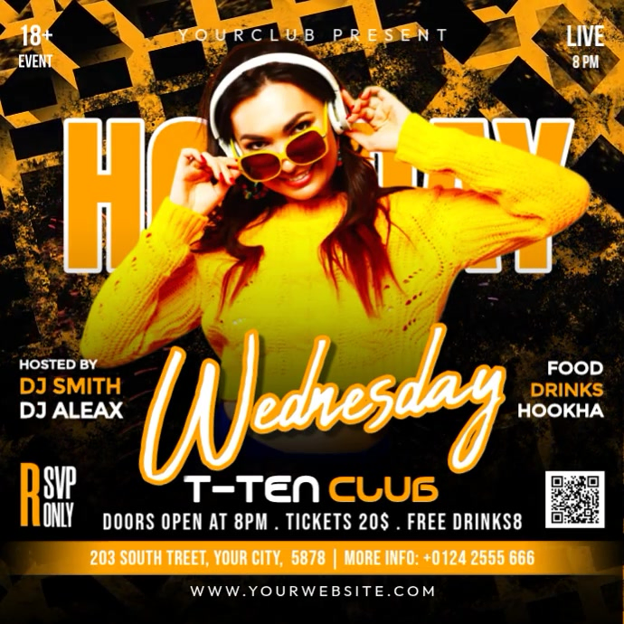 Black Club Event Square Video Template | PosterMyWall