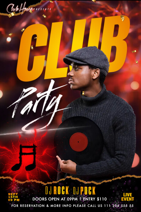Plantilla de Black Club Night Party Poster | PosterMyWall
