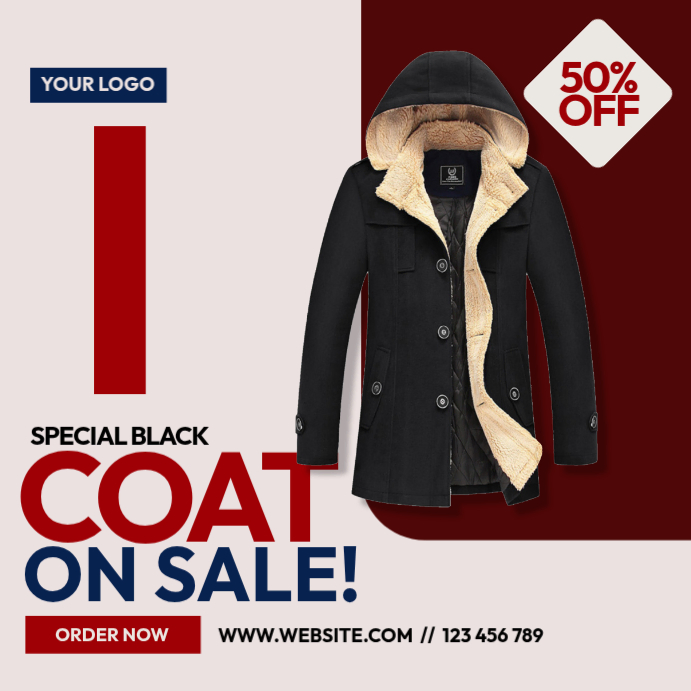 Black Coat Sale Instagram Post Template | PosterMyWall