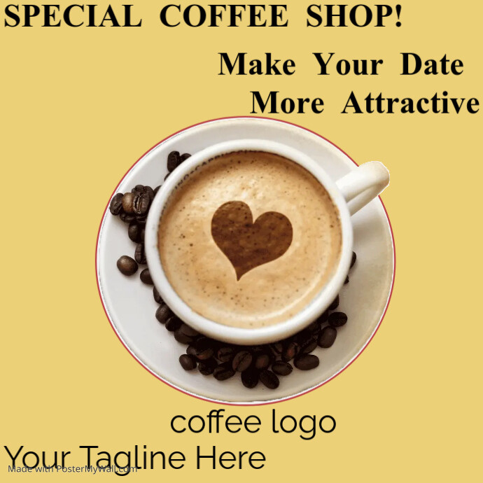 Black coffee design coffee company logo Template | PosterMyWall