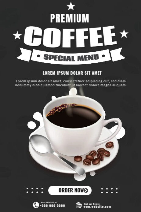 Black Coffee Menu Template | PosterMyWall