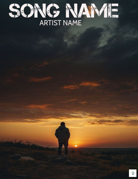 Black Collage Alon Man Albumb Cover Flyer (us Letter) Template ...