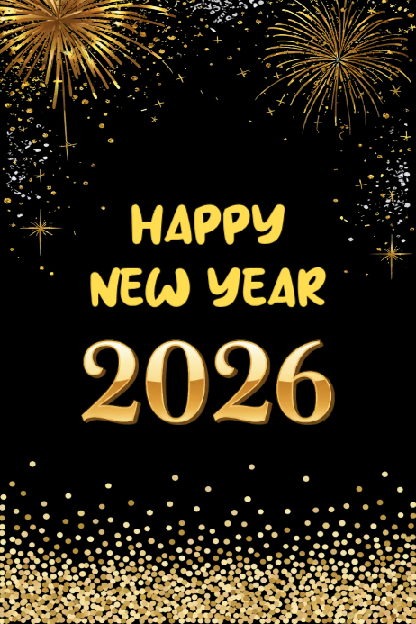 Black Collage Black Joyful New Year Poster Template | PosterMyWall