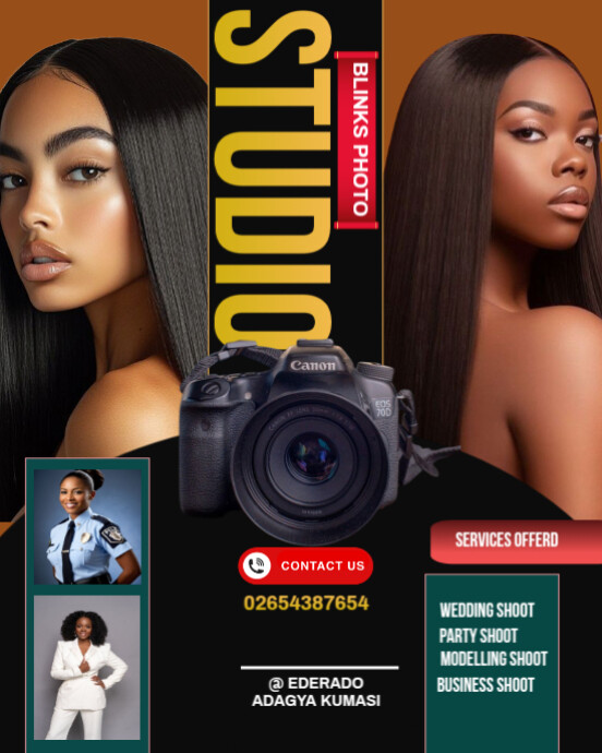 Black Collage Black Modern Photography Studio Promotion Flyer Template ...