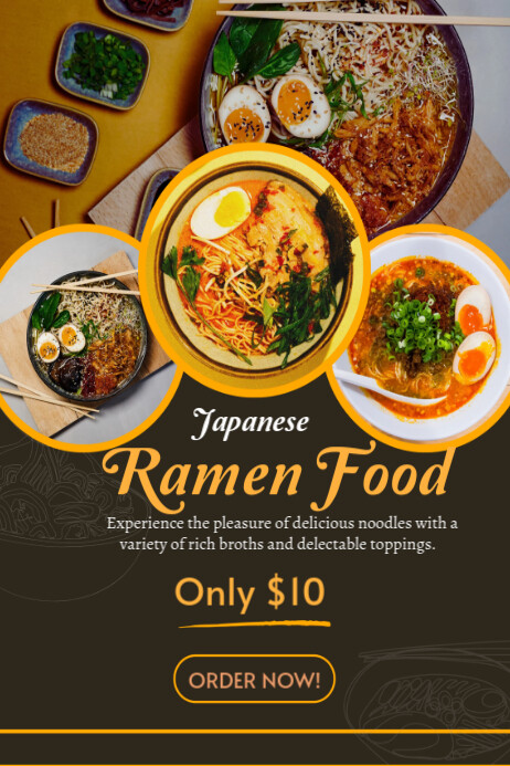 Black Collage Brown And Yellow Food Poster Poster Template | PosterMyWall