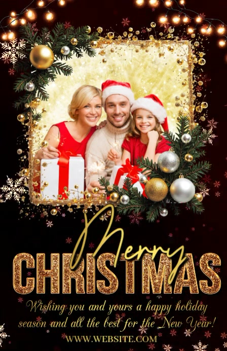 Black Collage Christmas Cards Tabloid Template | PosterMyWall