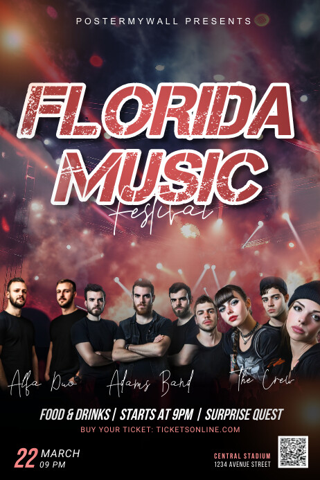 Black Collage Concert Festival Poster Template | PosterMyWall