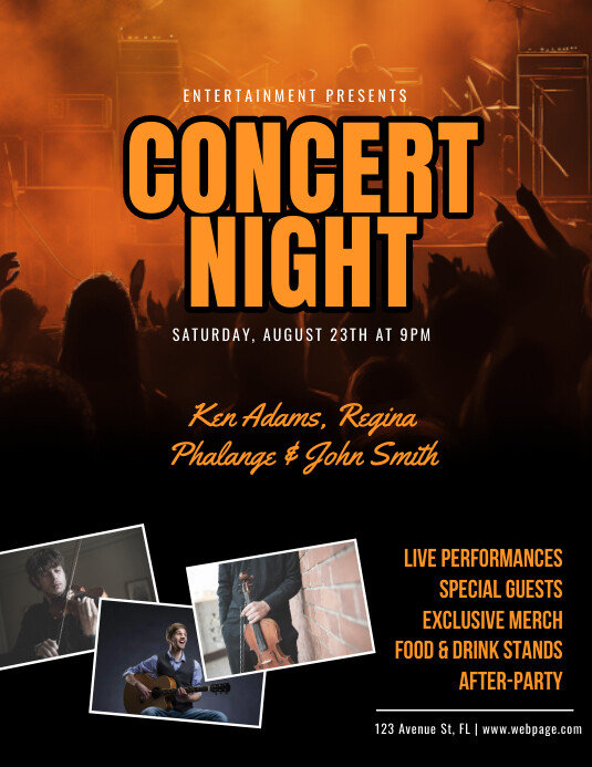 Black Collage Concert Flyer (us Letter) Template | PosterMyWall