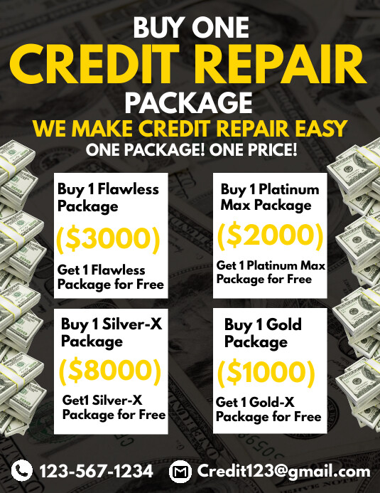 Copy of Black Collage Credit Repair Package Flyer (us | PosterMyWall