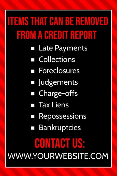 Black Collage Credit Repair Poster Template | PosterMyWall