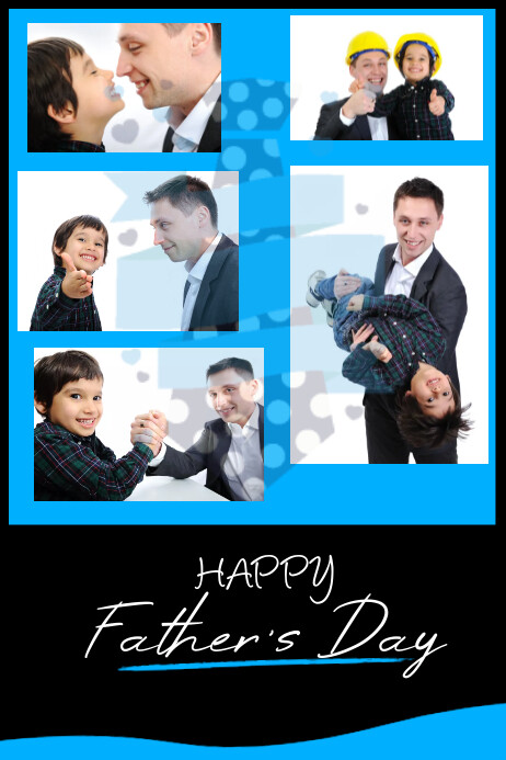 Black Collage Father's Day Collage Poster Template | PosterMyWall