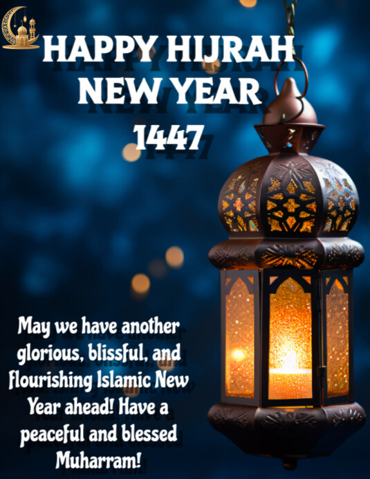 Black Collage Happy Hijrah New Year Flyer (us Letter) Template ...