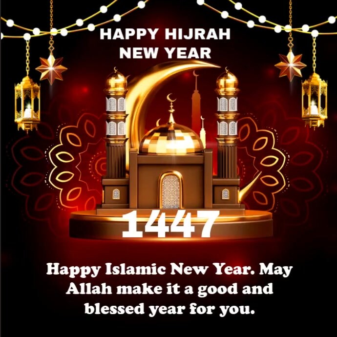 Black Collage Happy Hijrah New Year Instagram Post Template | PosterMyWall