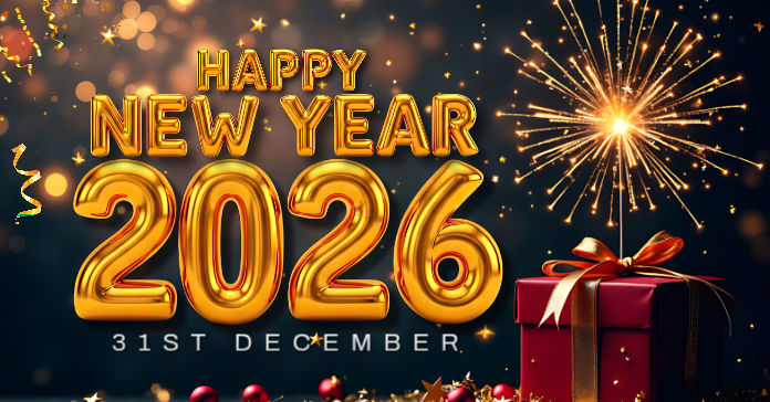 Black Collage Happy New Year Card Design Facebook Ad Template ...