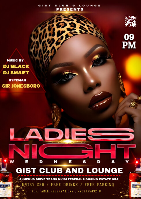 Black Collage Ladies Night Party Night A3 Template | PosterMyWall