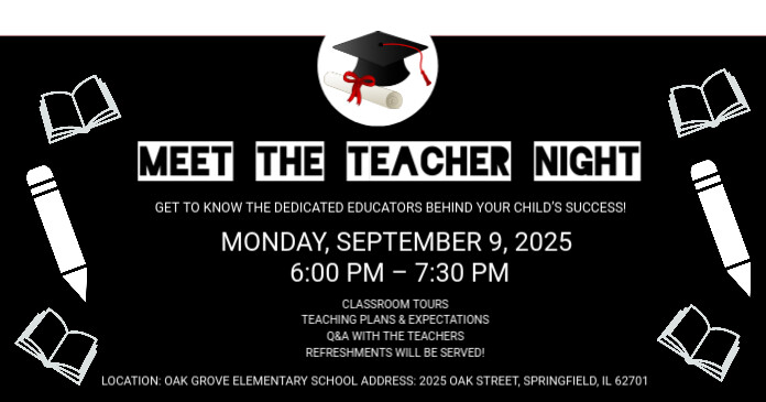 Copy of Black Collage Meet The Teacher Night Facebook Shared Image ...