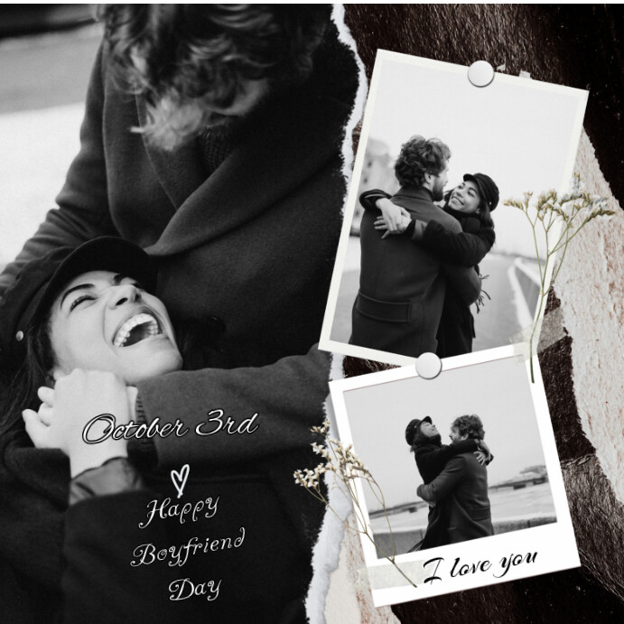 Black Collage National Boyfriend Day Instagr Template | PosterMyWall
