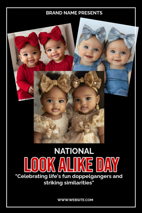 Modèle Black Collage National Look Alike Day Poster | PosterMyWall