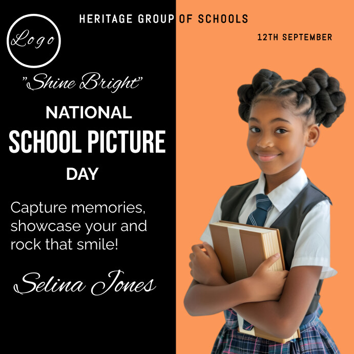Copy of Black Collage National School Picture Day In | PosterMyWall