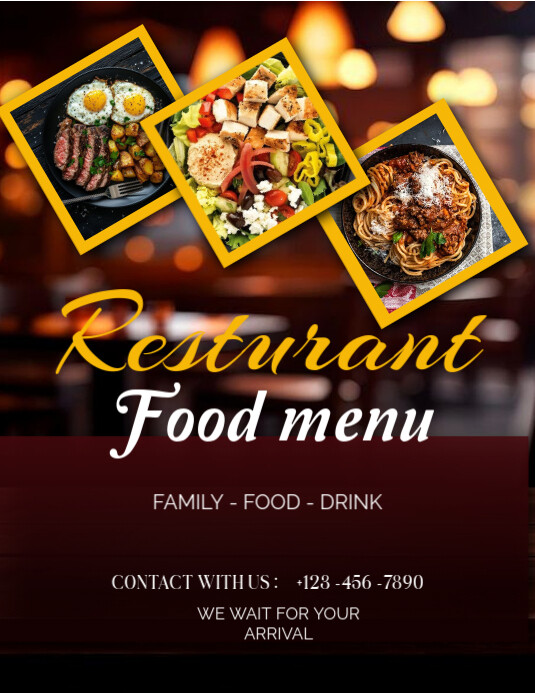 Plantilla de Black Collage Restaurant Menu Flyer (us Letter) | PosterMyWall