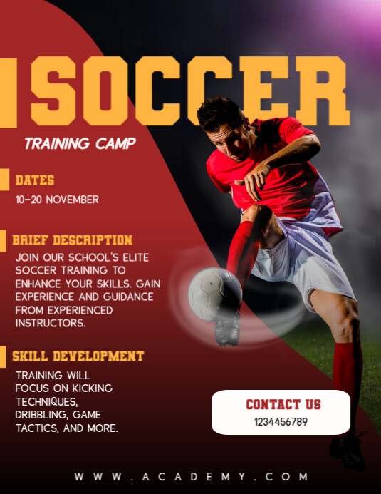 Black Collage Soccer Academy Flyer (us Letter) Template | PosterMyWall