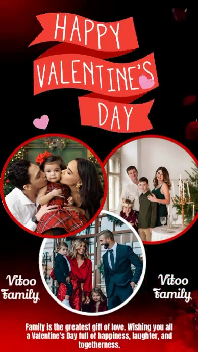 Black Collage Valentine Family Instagram Reel Template | PosterMyWall