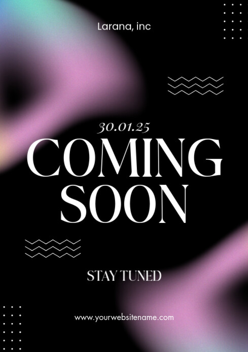 Black Coming Soon A4 Template | PosterMyWall