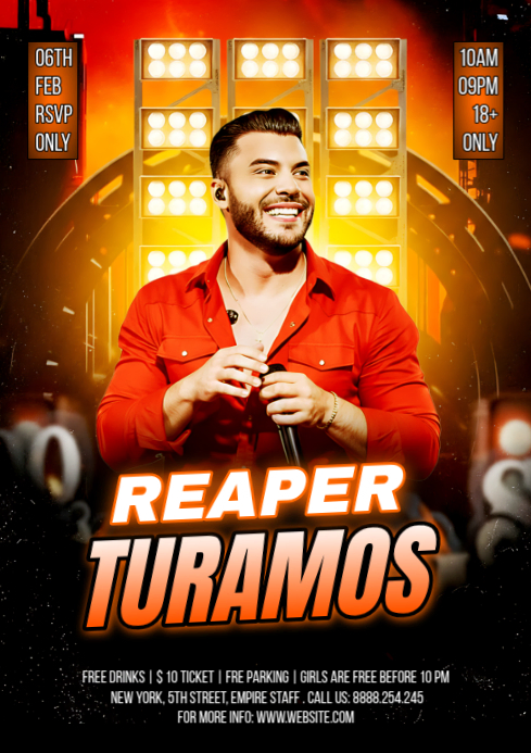 Black Concert Event A4 Template | PosterMyWall