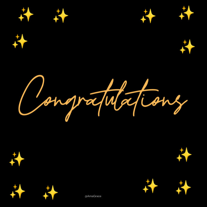 Copy of Black Congratulations Instagram Post | PosterMyWall