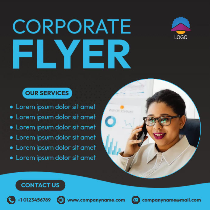 black corporate flyers Template | PosterMyWall