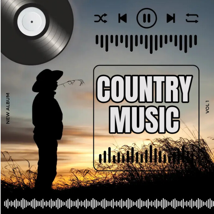 Black Country Music Album Cover Template | PosterMyWall