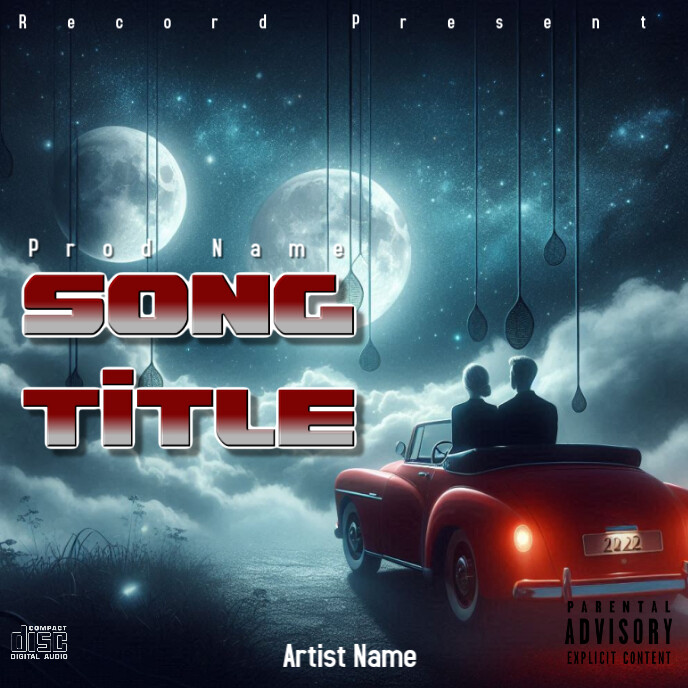 Copy of Black Couple Love Ferrari Car Song Mixtape Album Cover ...