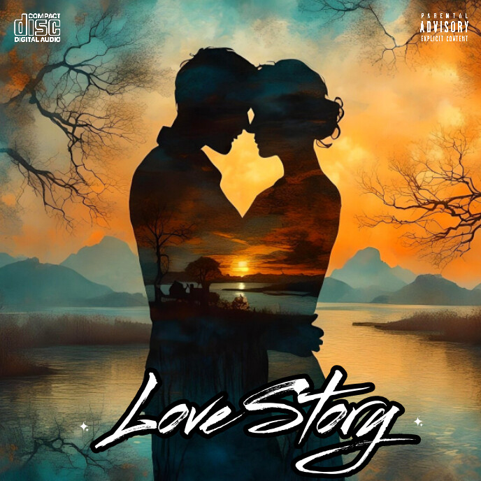 Black Couple Love Story Cd Album Art Album C Template | PosterMyWall
