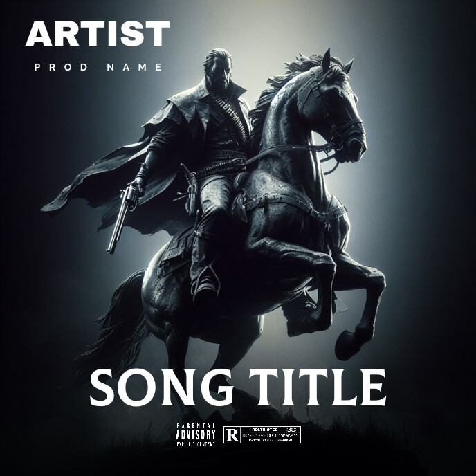 Black Cowboy Album Cover Template | PosterMyWall