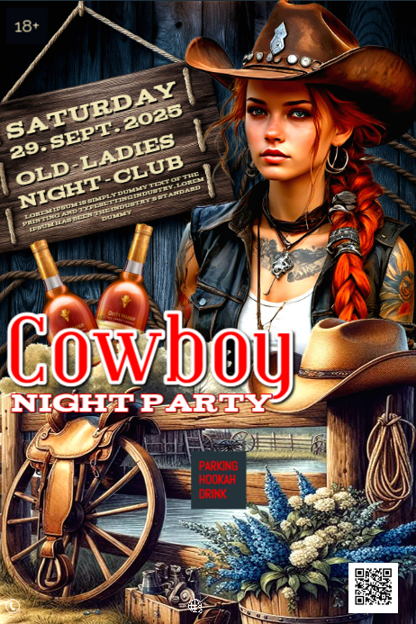 Black Cowboy Night Party Poster Template | PosterMyWall