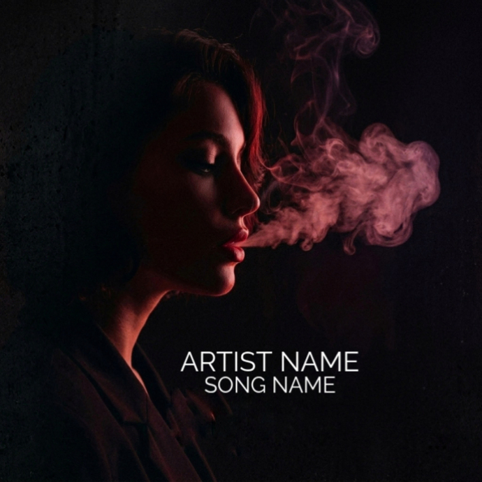 Black Crimson Shadow Haze Modern Classic Album Cover Template ...