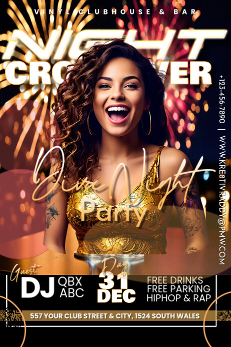 Black Crossover Night Party Poster Template | PosterMyWall