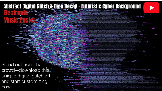 Black Customizable Digital Glitch Art YouTube Thumbnail Template ...