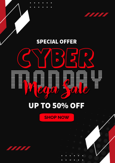 Plantilla de Black Cyber Monday A4 | PosterMyWall