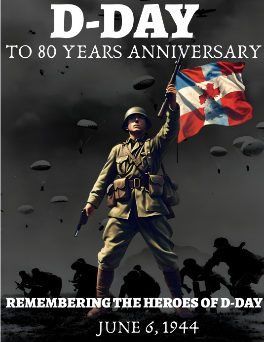 Black D Day Anniversary Celebration Flyer ( Template | PosterMyWall