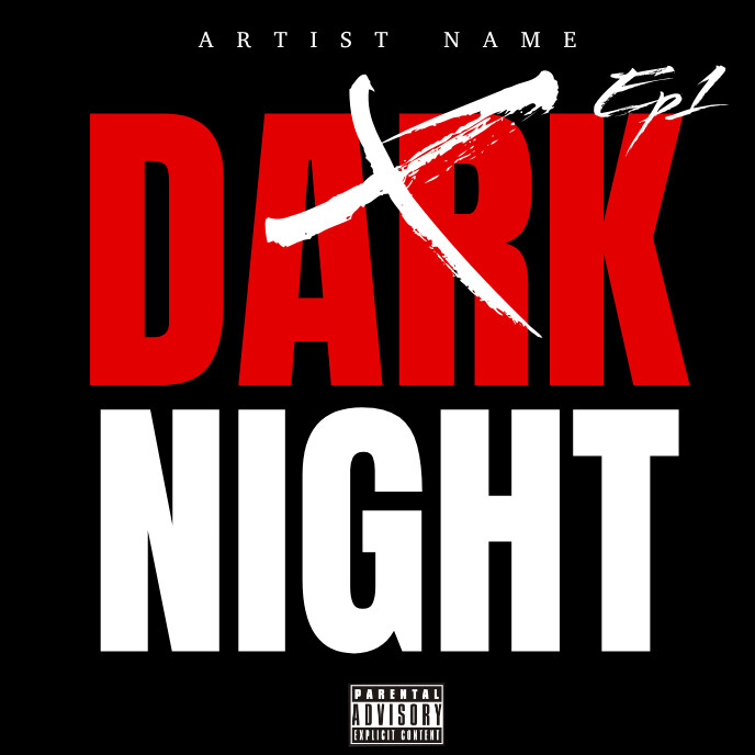 Black Dark Night Album Cover Album Cover Template | PosterMyWall