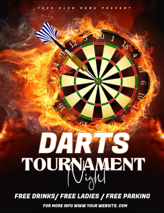 Black Darts Tournament Flyer Video Template | PosterMyWall